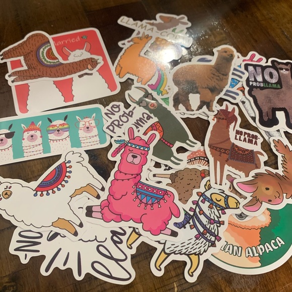 Other | Nwt 10 Pieces Llama Stickers Waterproof | Poshmark